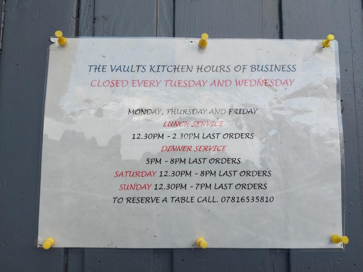 The Vaults in Girvan - Restaurant menu and reviews