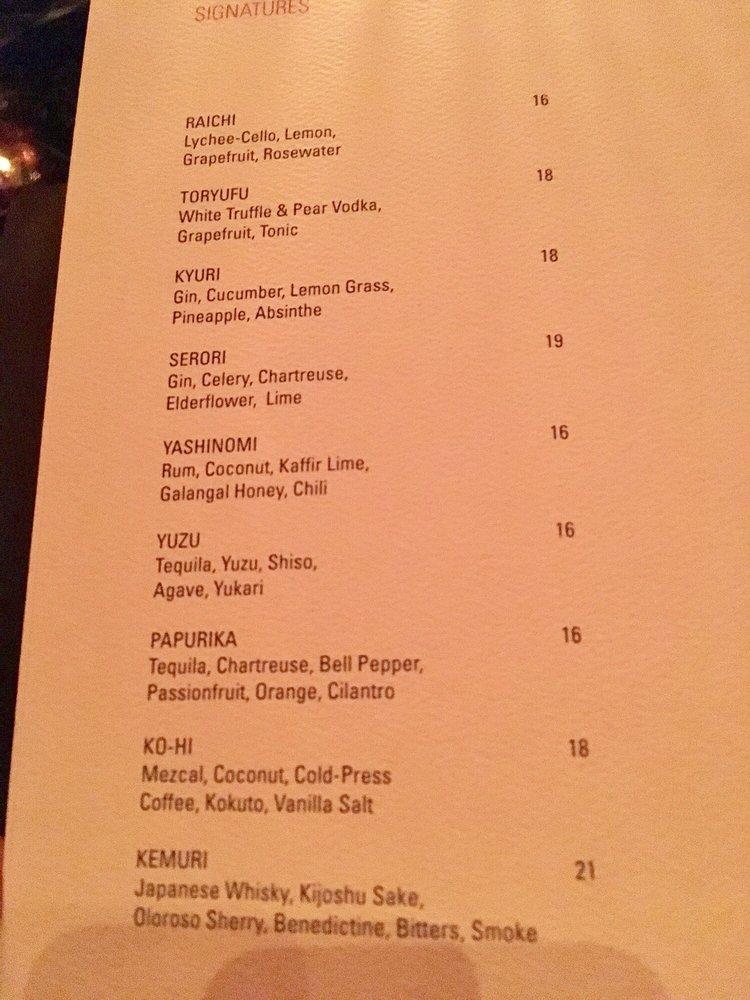 Menu at Himitsu restaurant, Atlanta, 3050 Peachtree Rd