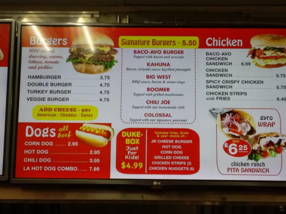 Menu at Victory Diner restaurant, Orange
