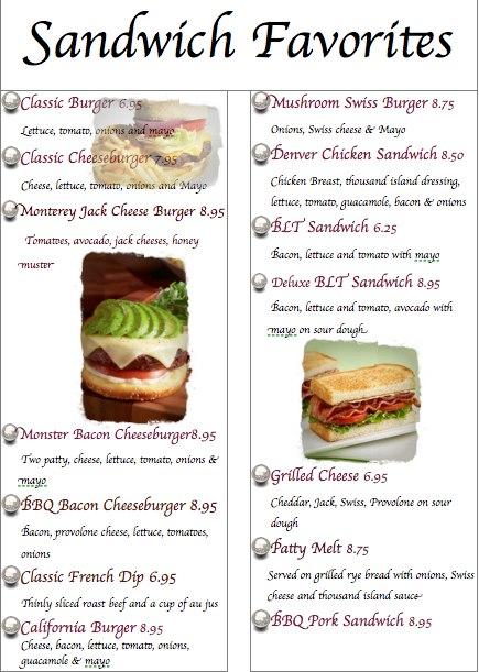 Menu at Acapulco Bay restaurant, Fort Morgan