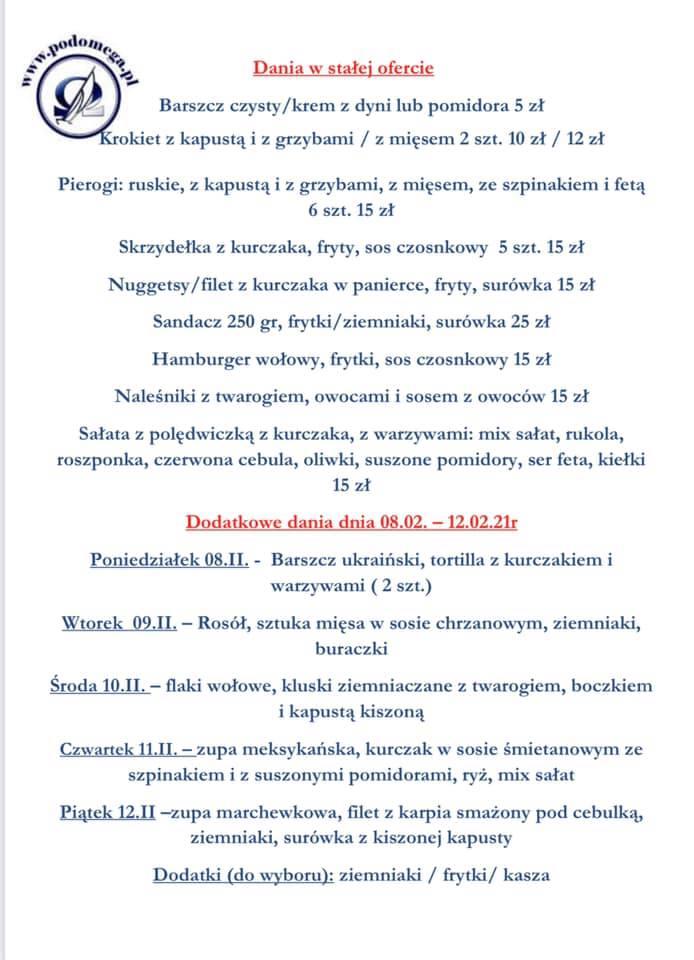 Menu at Pod Omegą BBQ, Ilawa