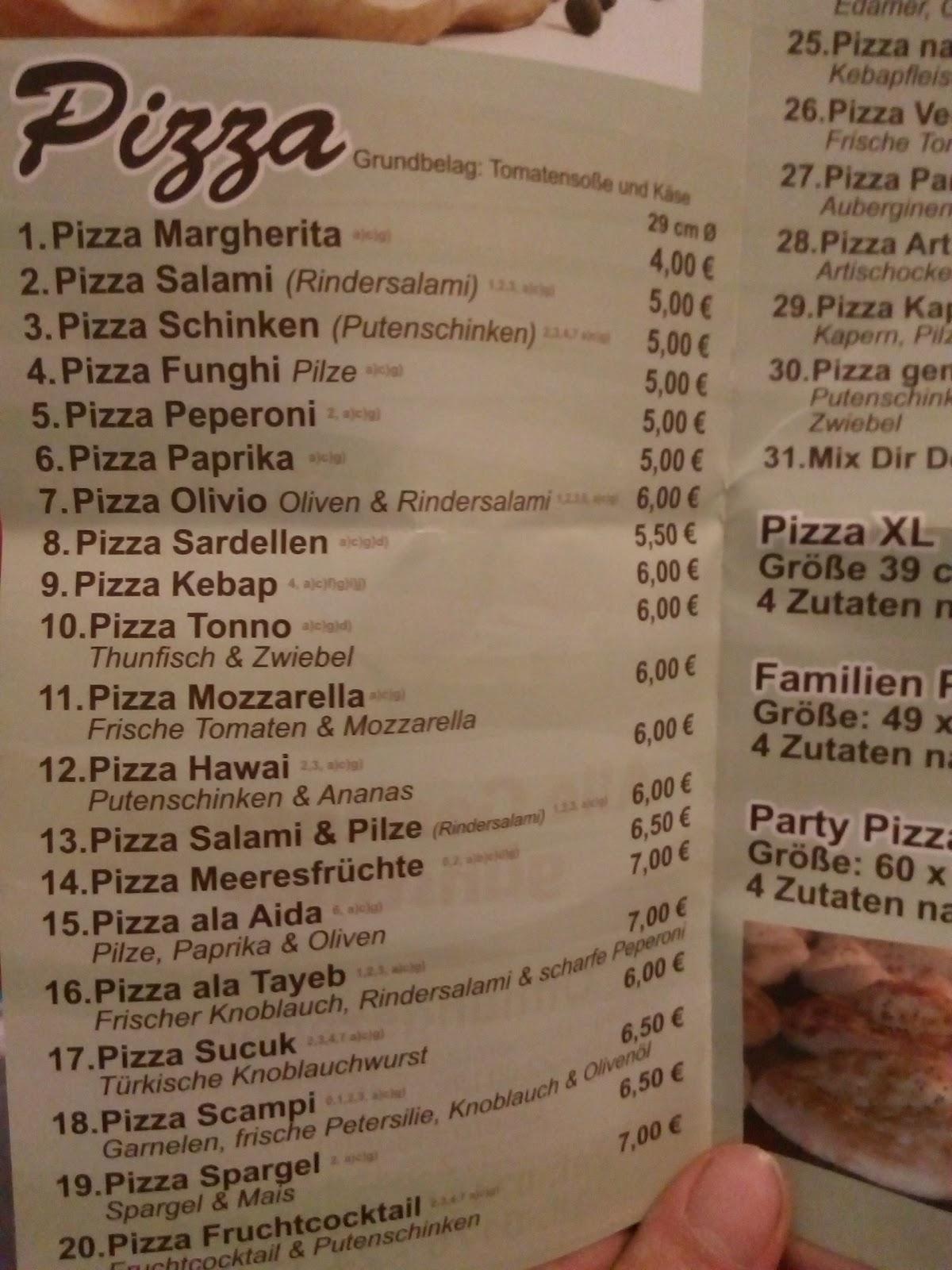 Speisekarte von Tayeb Halal Kebap & Pizzahaus, Sulz am Neckar