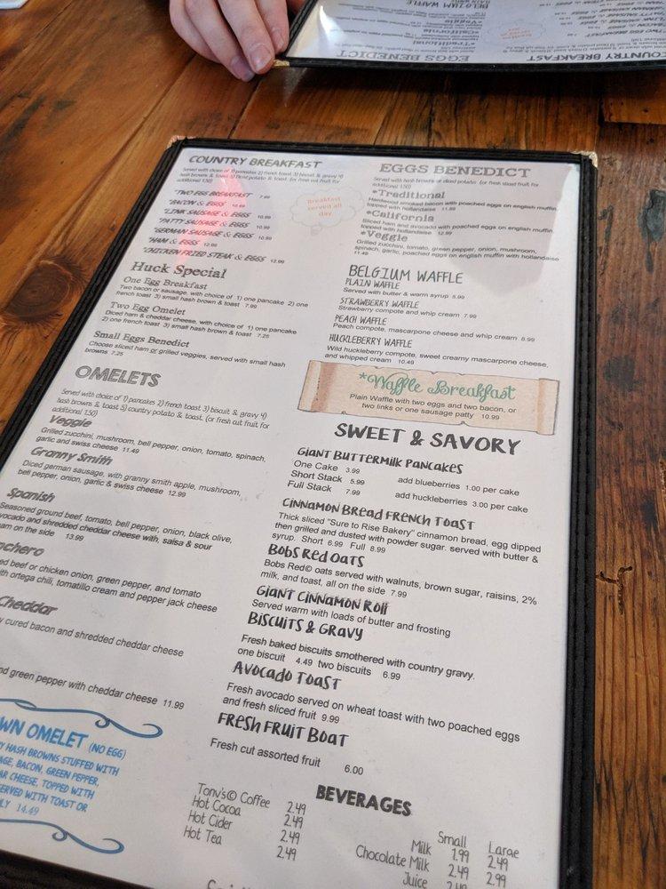 Menu at The Wild Huckleberry restaurant, Wenatchee