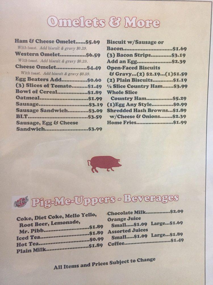Menu at 4 Little Pigs BBQ, Benton