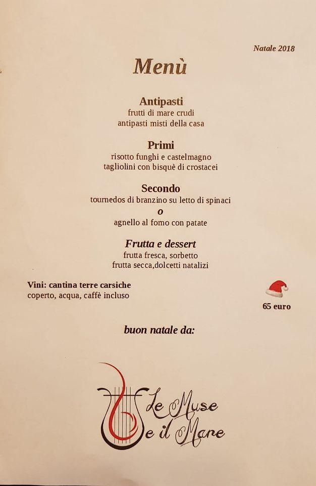 Menu at Ristorante Le Muse E Il Mare Polignano a Mare, Polignano A Mare