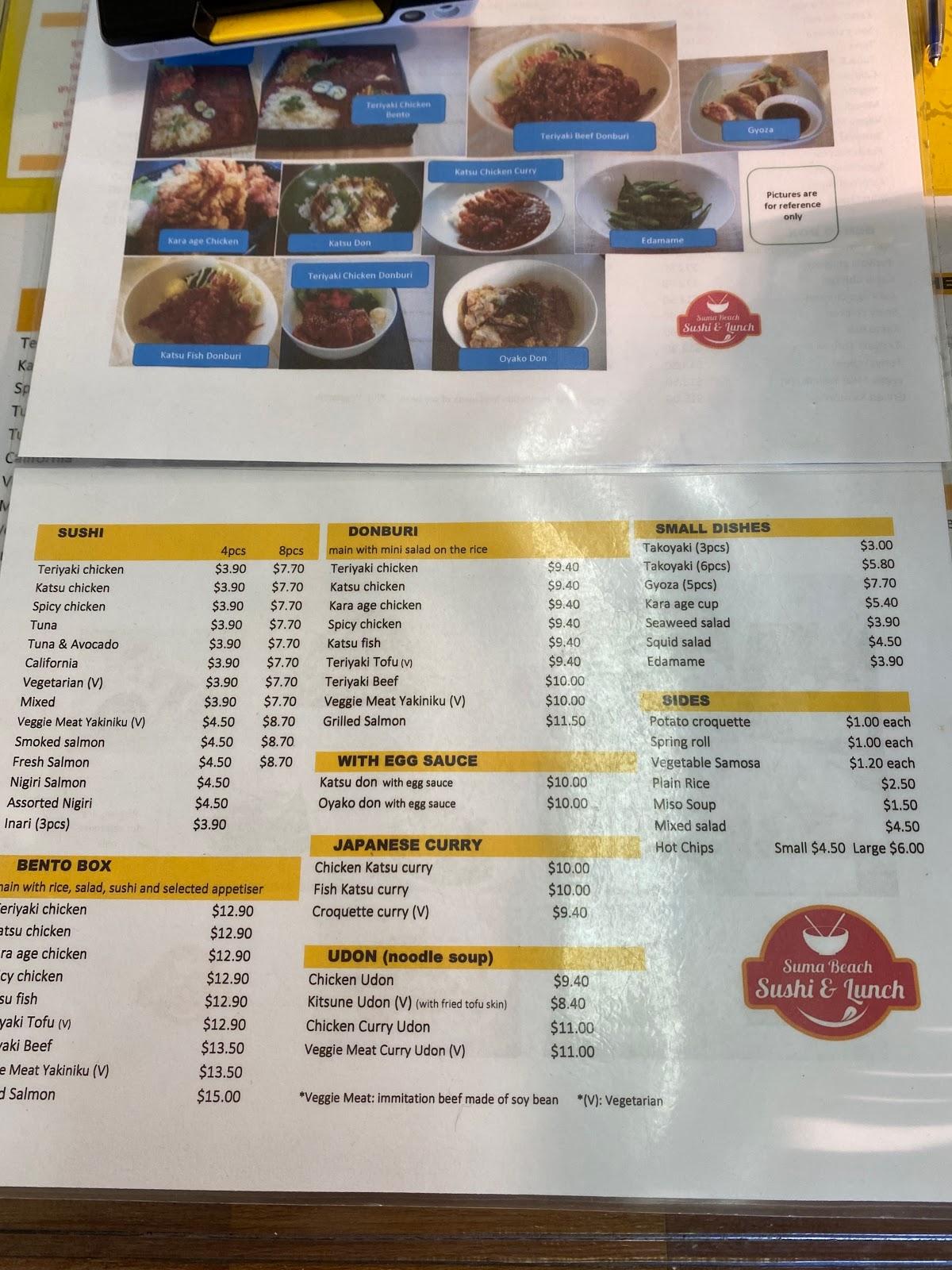 Menu at Suma Beach Sushi & Lunch restaurant, Osborne Park