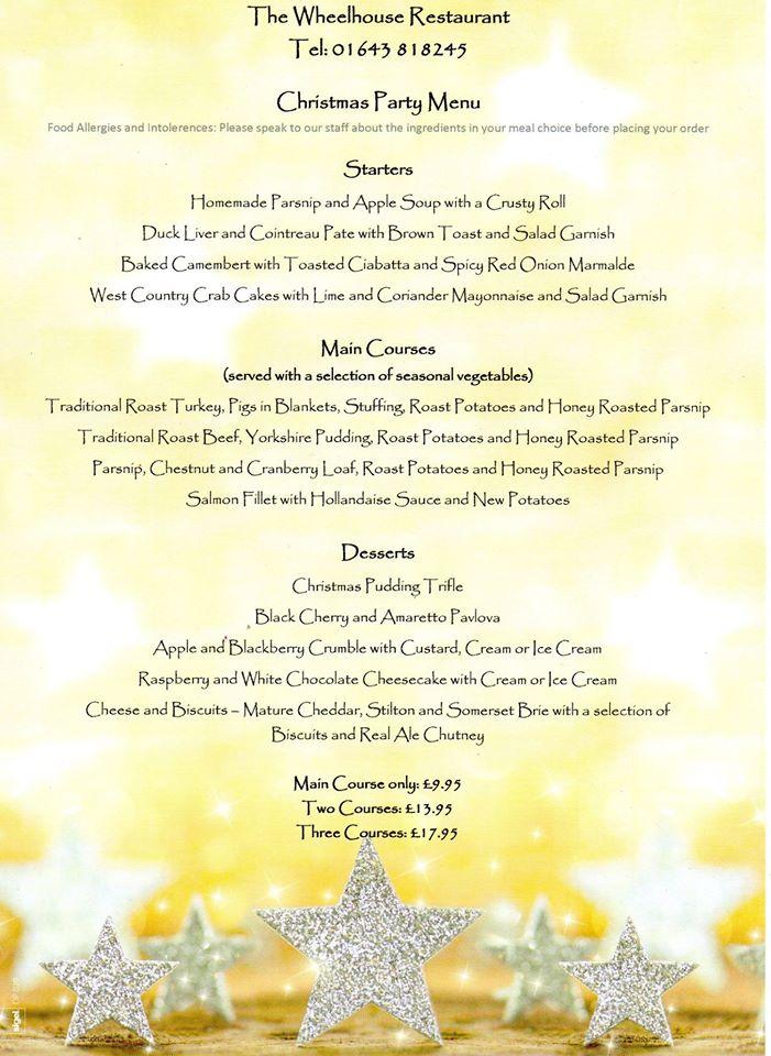 Menu at The Wheelhouse Restaurant, Minehead