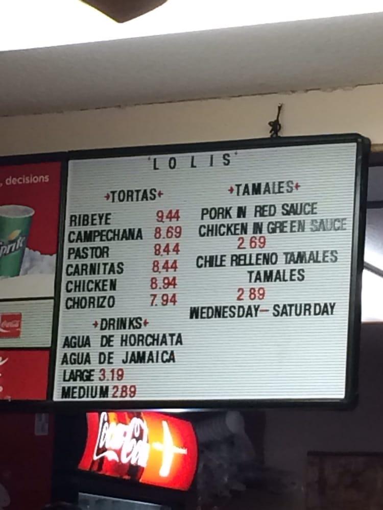 Menu at Lolis Mexican Cravings restaurant, Tampa, Benjamin Rd
