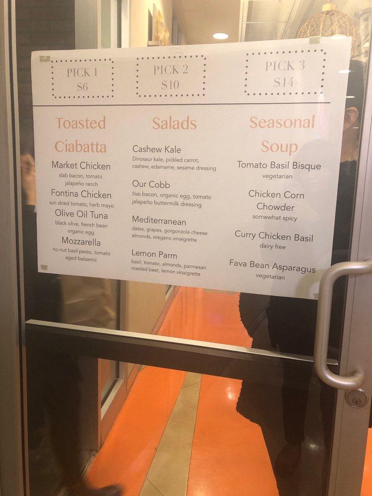 Menu at Mr. Mustache restaurant, Los Angeles