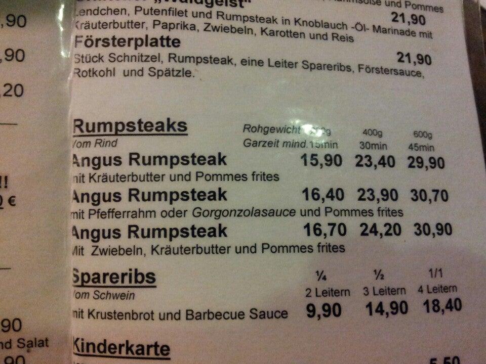 Speisekarte von XXL Restaurant Waldgeist Hofheim am Taunus, Hofheim am ...