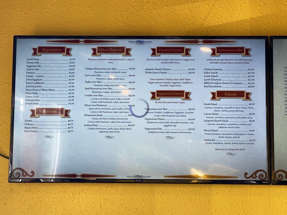 Menu at Aladdin Halal Grill restaurant, Round Rock