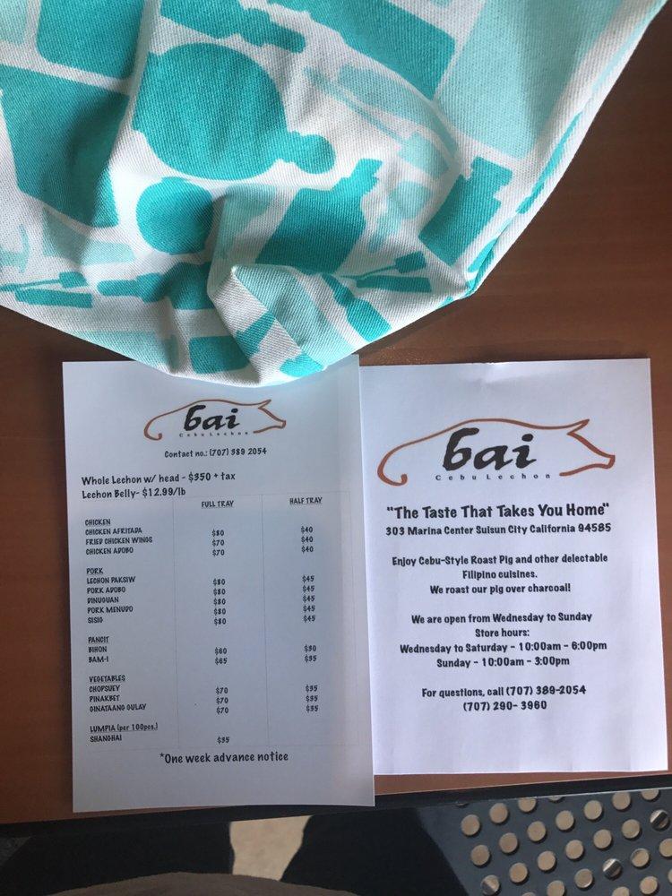 Menu at Bai Cebu Lechon - Suisun City restaurant, Suisun City