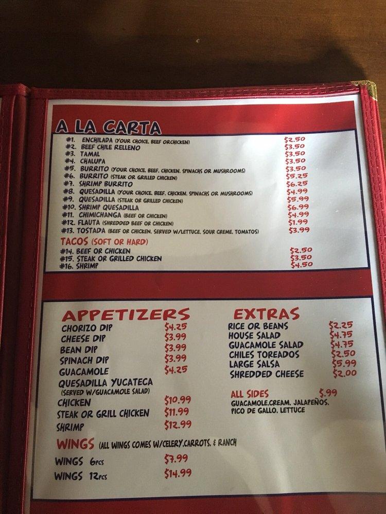 Menu at El Tejano pub & bar, Helena, Co Rd 52