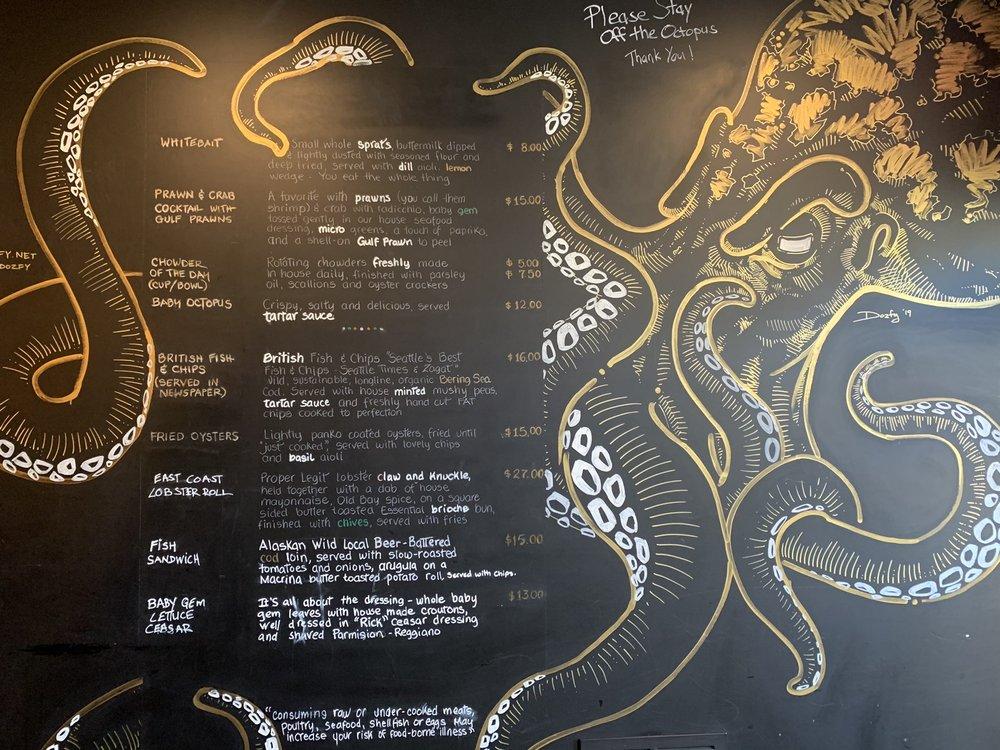 Menu at Proper Fish fast food, Bainbridge Island