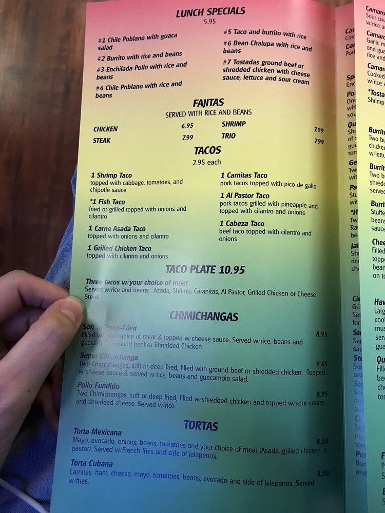 Menu at El Preferido Mexican Restaurant, Clover