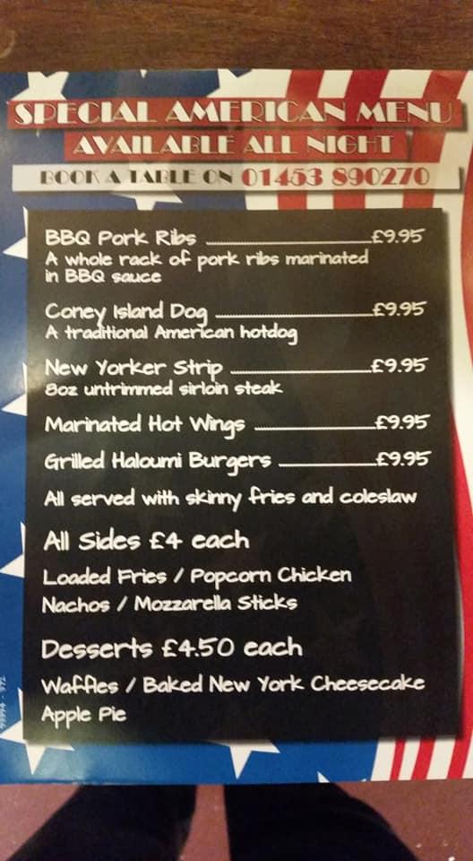Menu at The George Inn pub & bar, Slimbridge