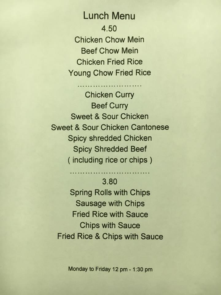 Menu at New Kingussie Takeaway fast food, Kingussie