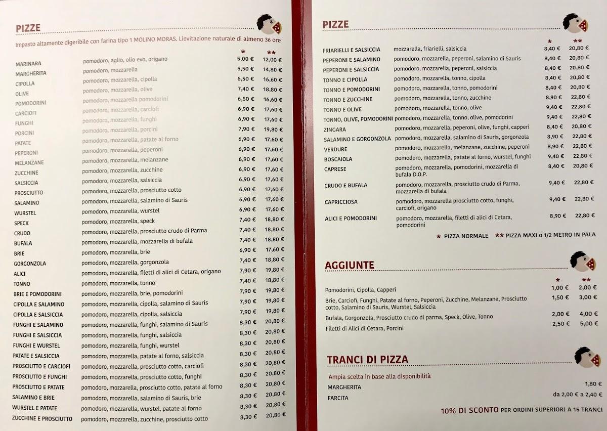 Menu da Pizzeria Al Crostino - Trieste, Trieste