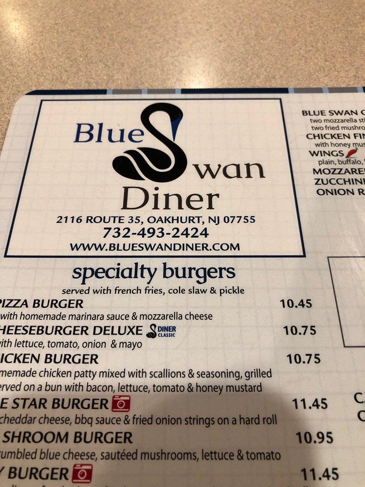 Menu at Blue Swan Diner restaurant, Ocean Township