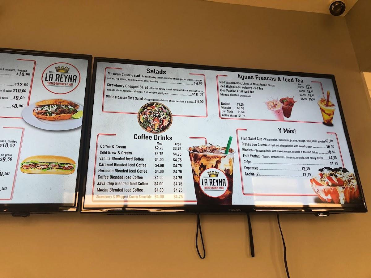 Menu at La Reyna Tortas, Botanas Y Mas! restaurant, Corona