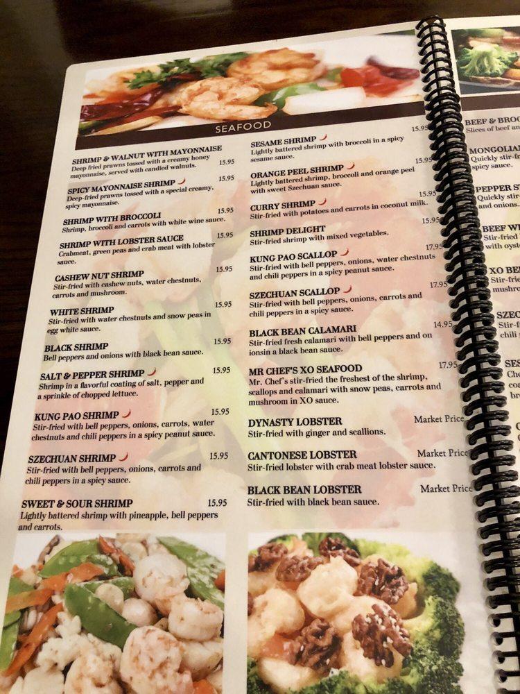 Menu at Mr. Chef's restaurant, Aventura