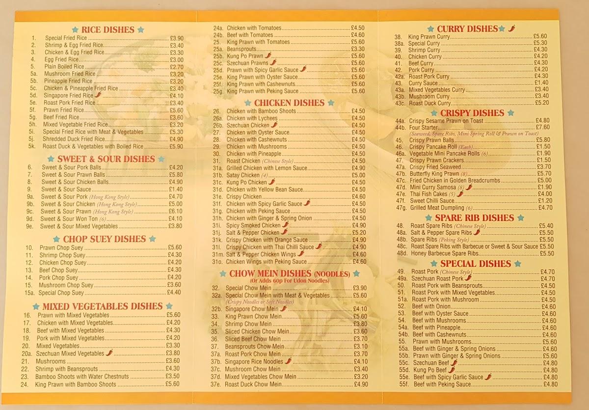 Menu at New Capital fast food, Sutton, 718 London Rd