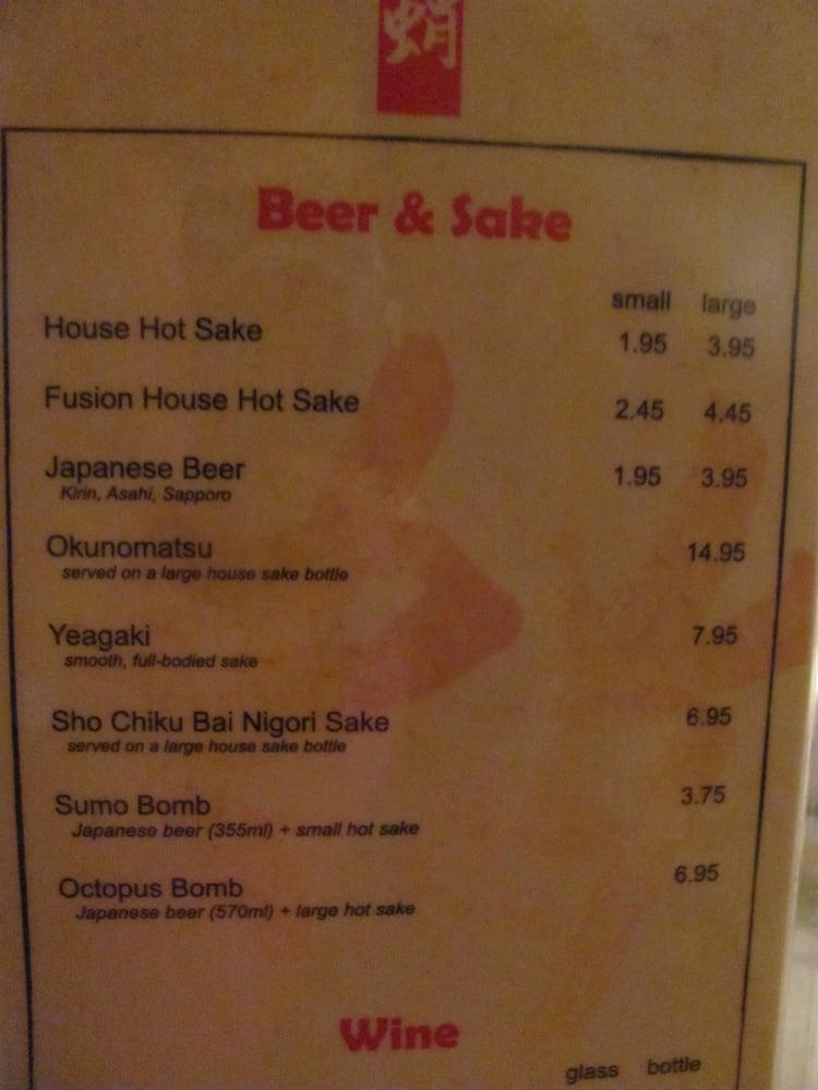 Menu at Sumo Japanese Restaurant, Ventura, S Victoria Ave