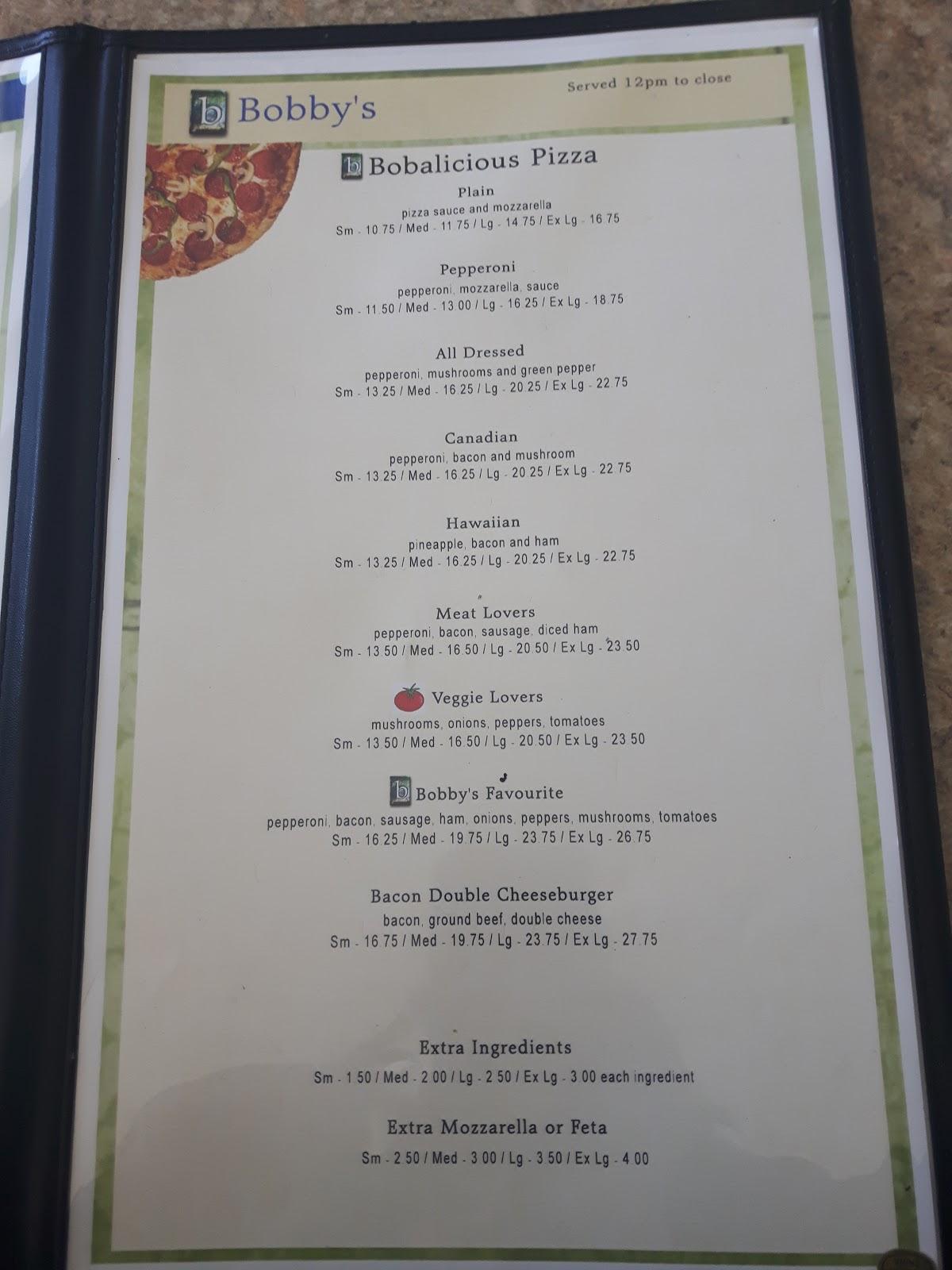 Menu at Bobby's Restaurant, Prescott