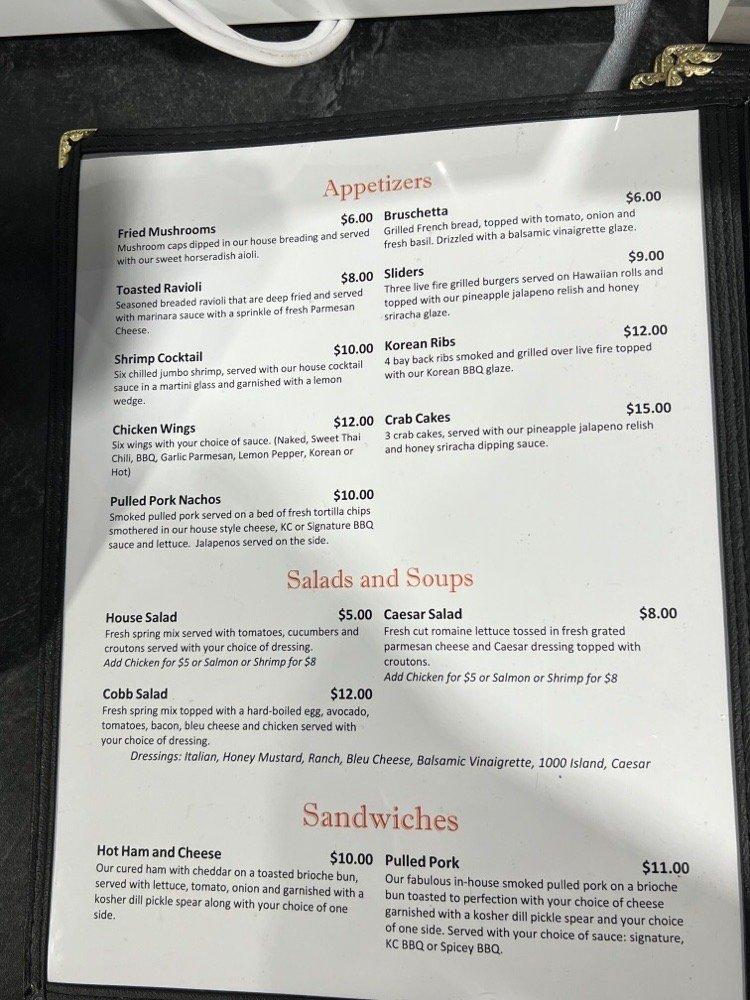 Menu at Cured and Cultured restaurant, Belleville