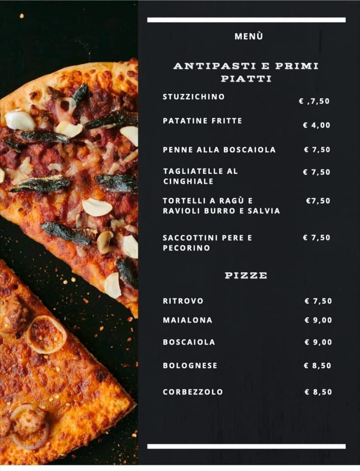 Menu da Il ritrovo pizzeria, Rufina