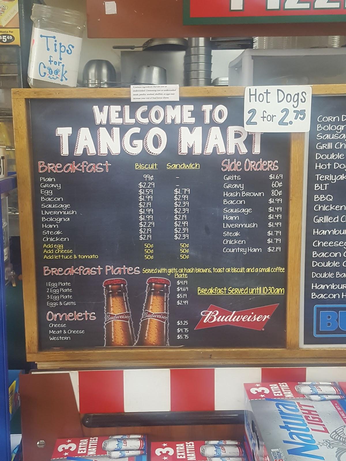 Menu at TANGO MART restaurant, McConnells