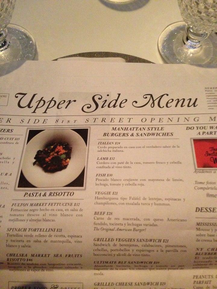 Menu at Upper Side restaurant, Bogotá, Cra. 13 # 81 - 24 Piso 4