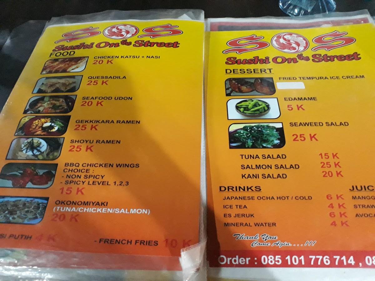 Menu at Sushi On The Street restaurant, Abiansemal, Jl. Mudu Taki