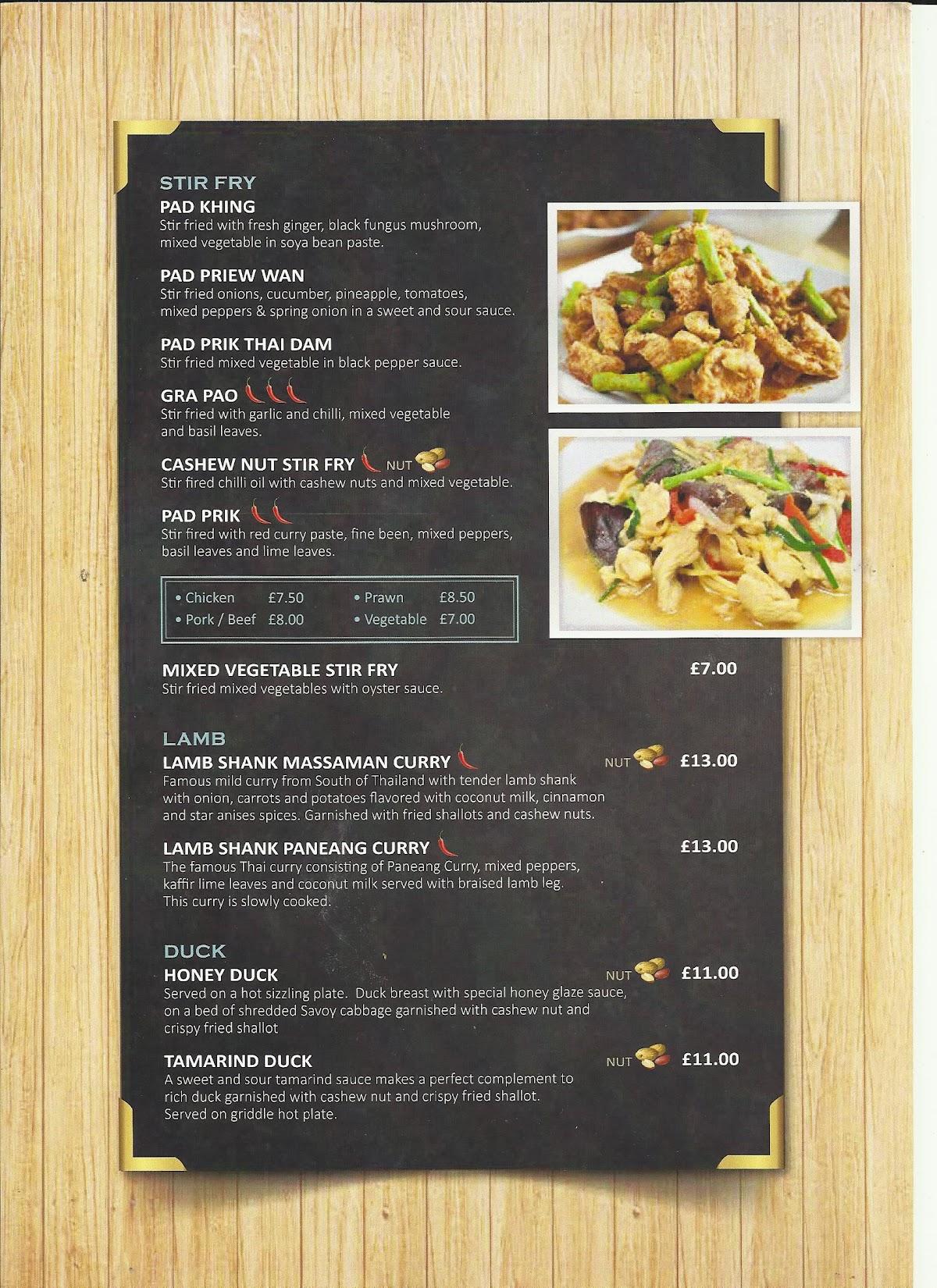 Menu at Typhoon Thai Restaurant, Congleton