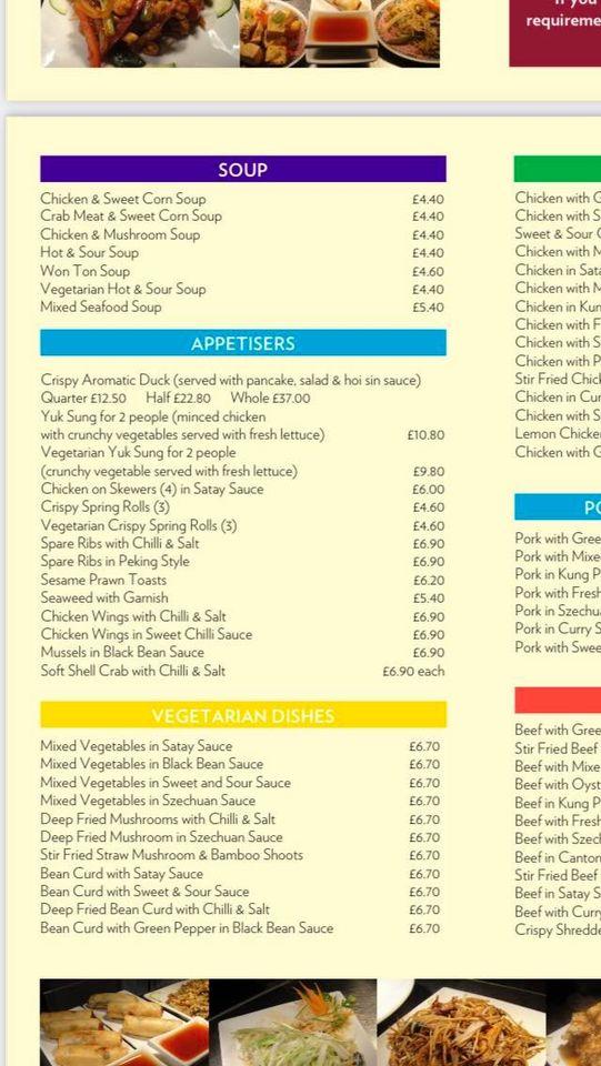 Menu at Long Yuen Court Chinese Restaurant & Take Away., Saint Neots