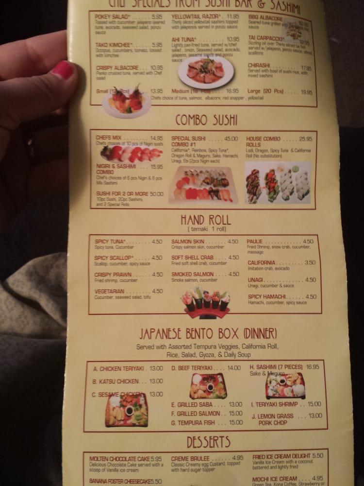 Menu at Shangri La Asian Bistro & Sushi Bar, Lodi