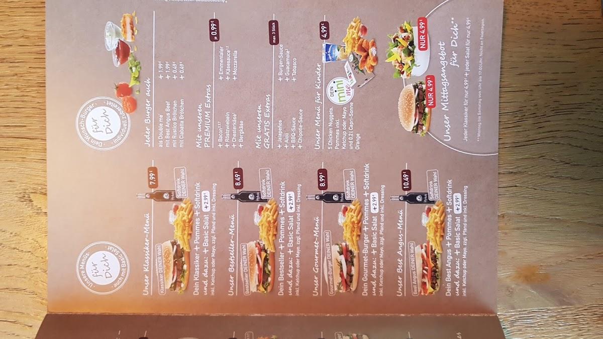 Speisekarte von burgerme fast Food, Fulda