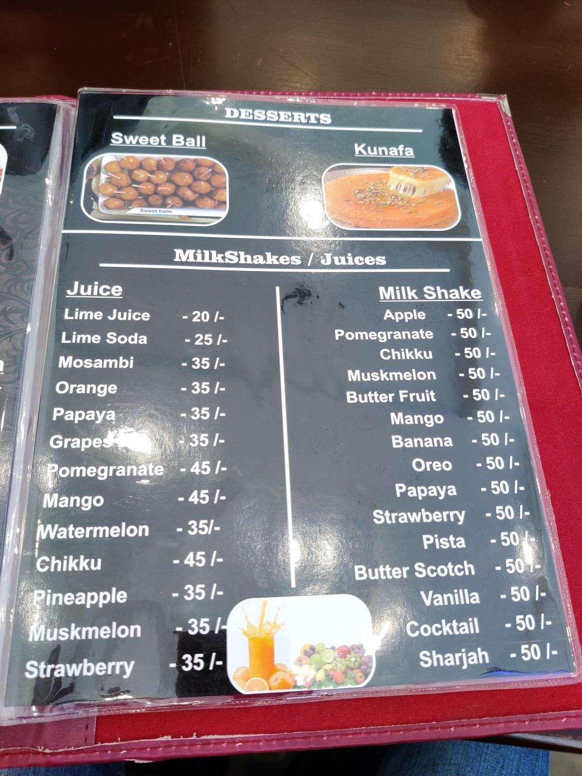 Menu at Mandi House, Bantwal, BC Road-Kaikamba