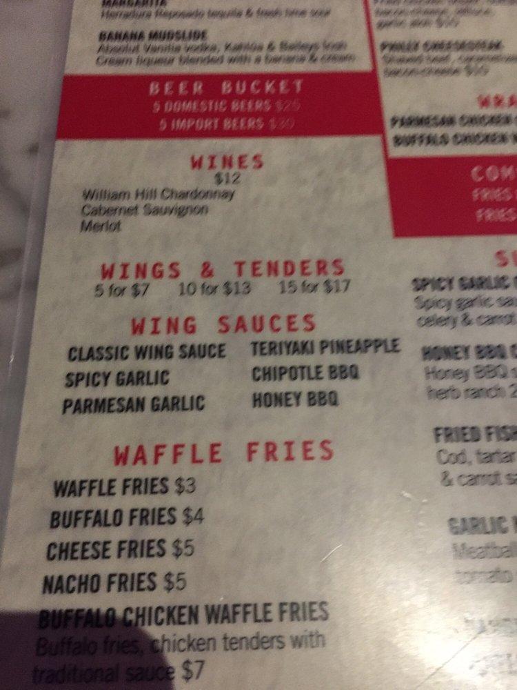 Menu at Ringer Bar, Las Vegas