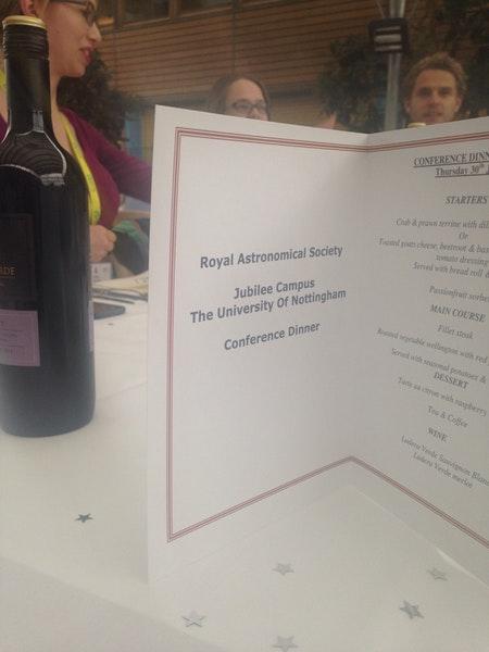 Menu at The Atrium restaurant, Nottingham, Jubilee Campus