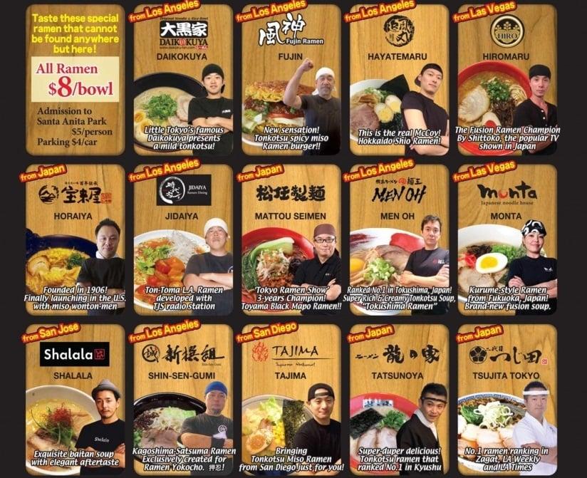 Menu at Ramen Yokocho Association restaurant, Arcadia