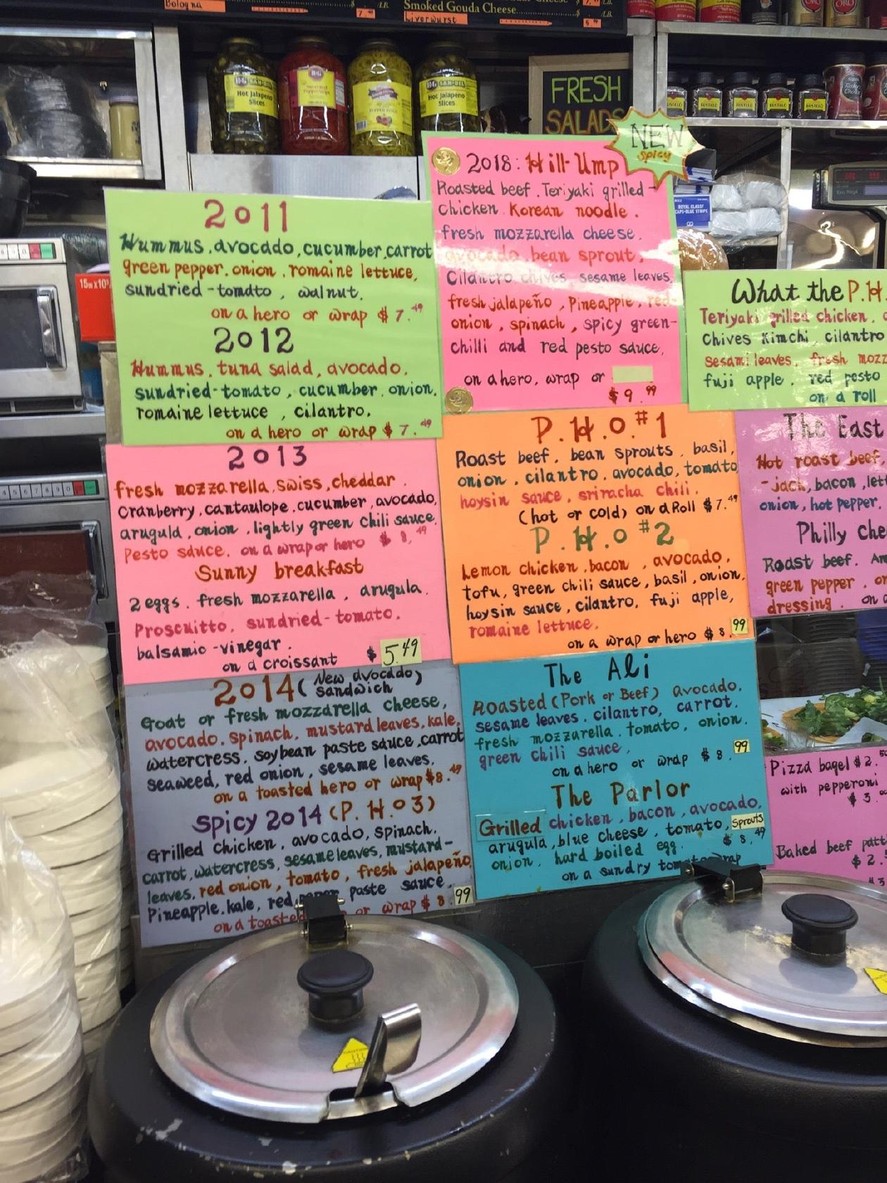 Menu at Sunny & Annie's Deli restaurant, New York City