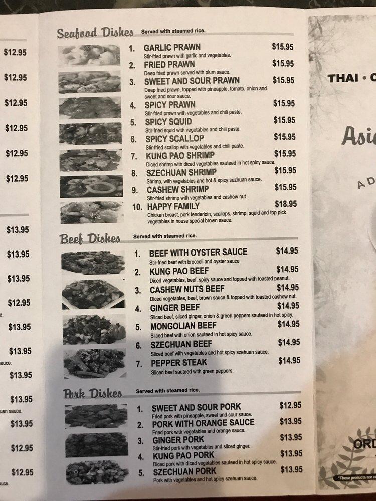 Menu at Asian Palace Restaurant, Sitka