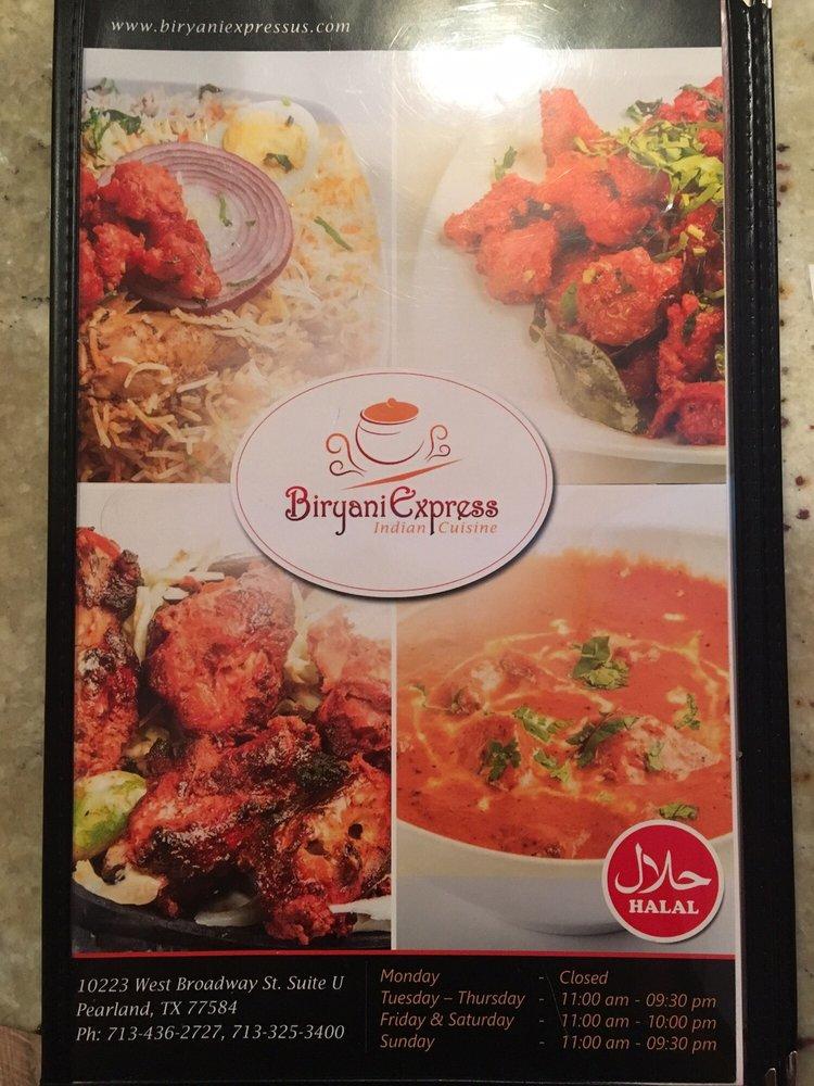 Menu at Biryani Express restaurant, Pearland, Broadway St U