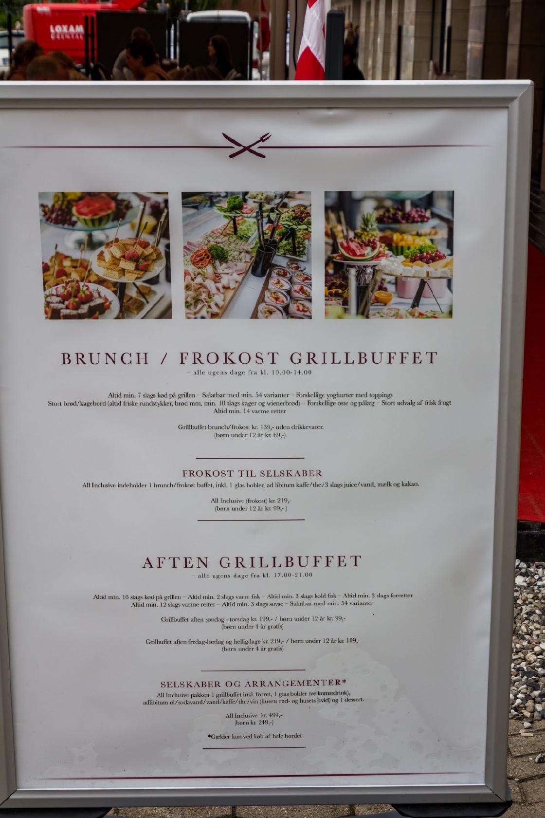Menu at Cafe Velvet, Vejle