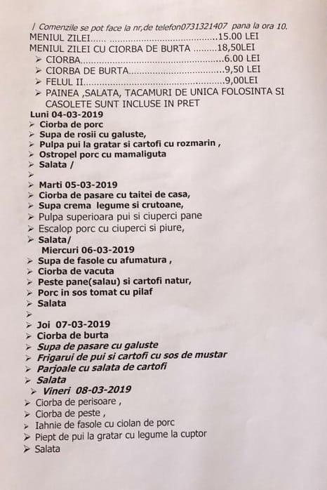 Menu at Restaurant Consirom Slobozia, Slobozia