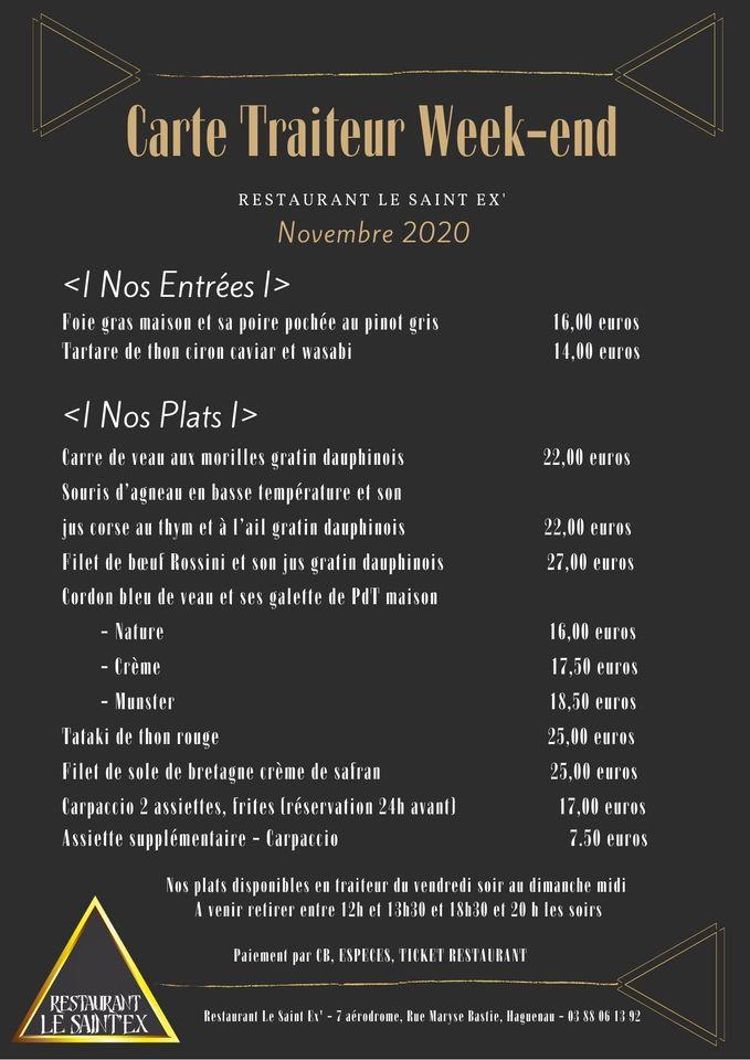 Menu at Restaurant Le Saint Ex', Haguenau