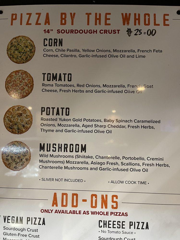 Menu at Sliver Pizzeria Danville, Danville