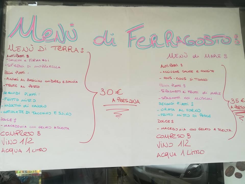 Menu at Step by step restaurant, La Spezia