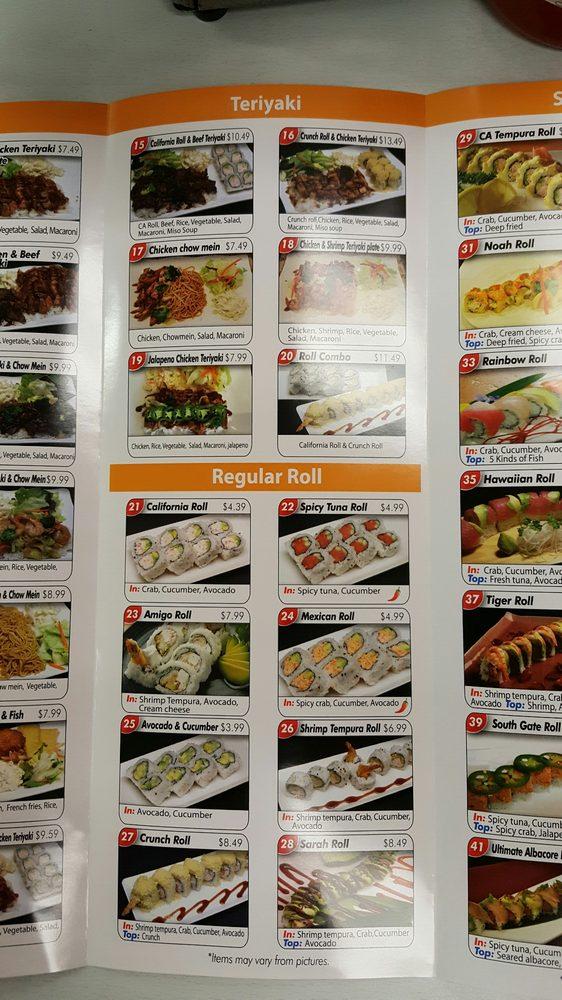 Menu at TH Teriyaki House restaurant, South Gate